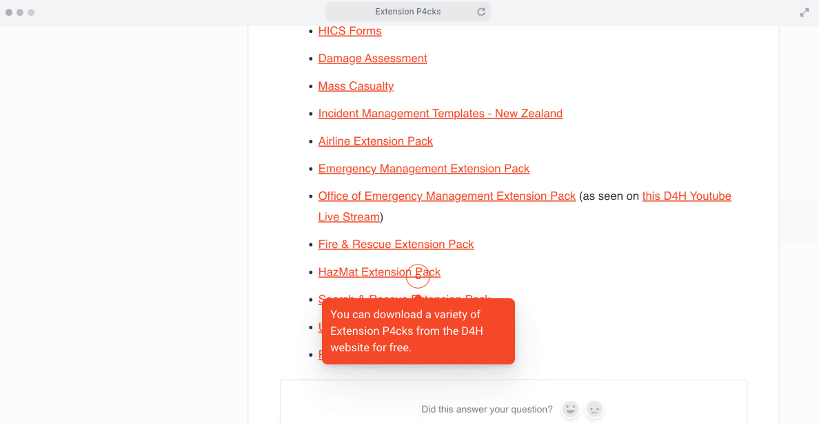 Extension Packs by D4H